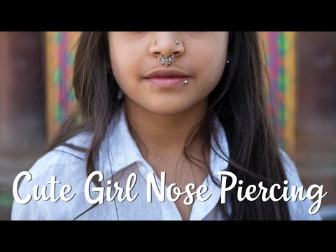 Indian Small girl nose Piercing Video.#piercing #septumpiercing #nosepincollection