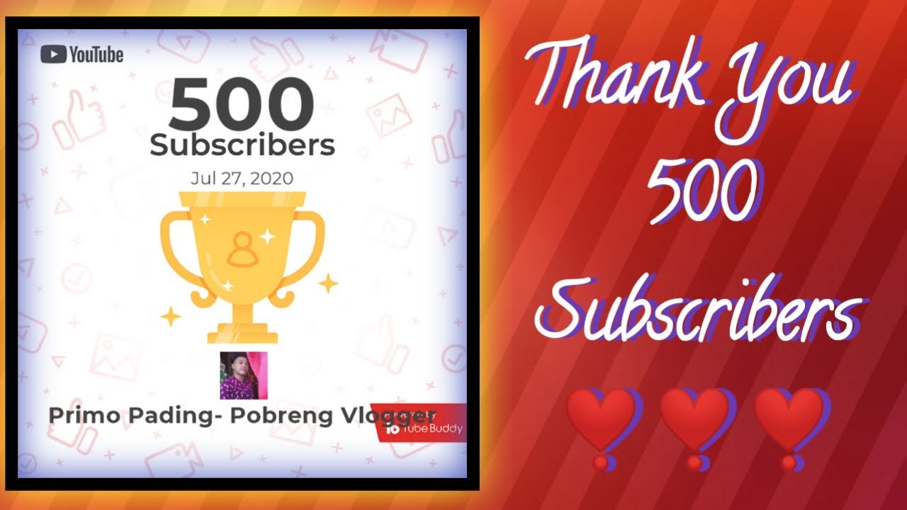 Thank You 500 Subscribers| Primo Pading Pobreng Vlogger - YouTube