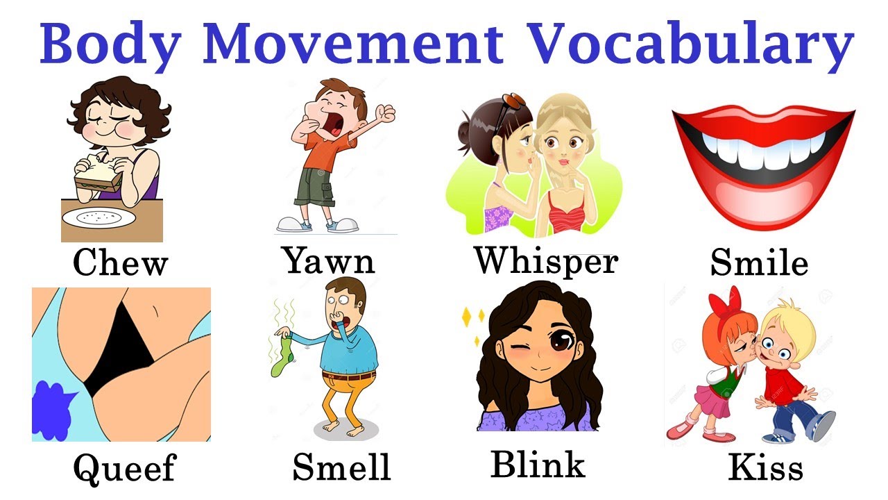 body movements words | 50 verbs of body movements in English | body ...