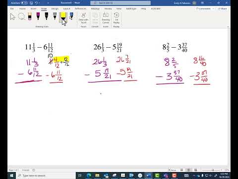 Fractions: Subtraction with Borrowing - YouTube