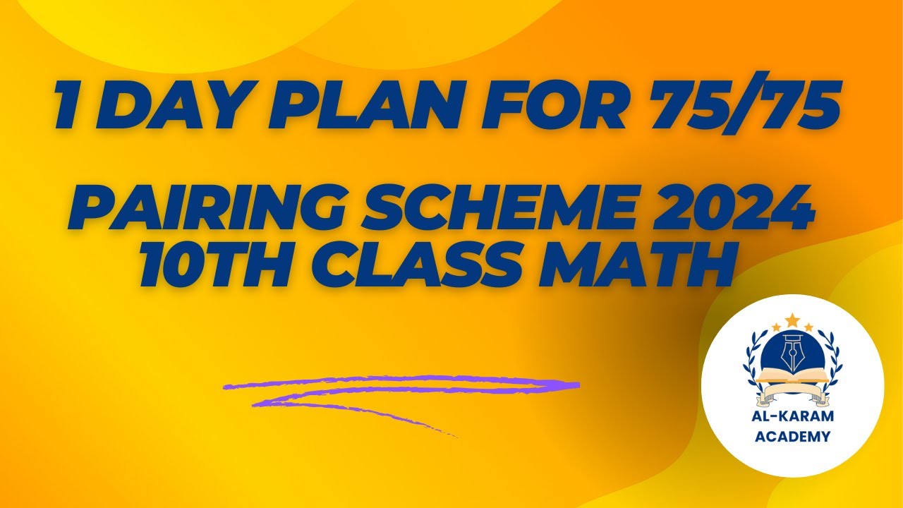 10th Class Math Pairing Scheme 2024 for All Punjab Boards - YouTube