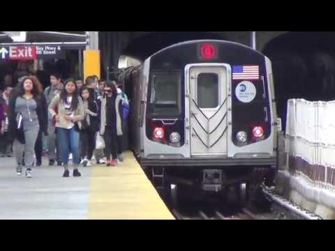 MTA Subways - Alstom R160A-2 #8673 on the (N) [programmed as a (Q)] at Bay Parkway - YouTube