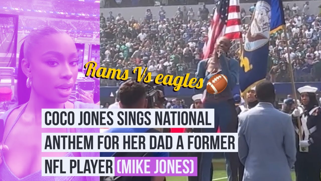 Coco Jones sings the National Anthem at Rams Vs Eagles game 10/08/2023 ...