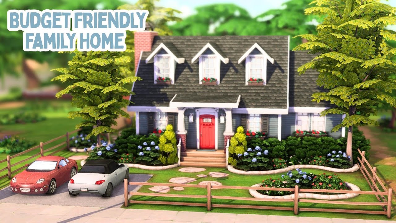 30K Budget Friendly Family Home🏡The Sims 4 Speed Build - YouTube