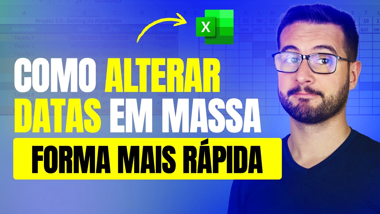 A forma mais RÁPIDA de ALTERAR DATAS em MASSA no EXCEL - YouTube