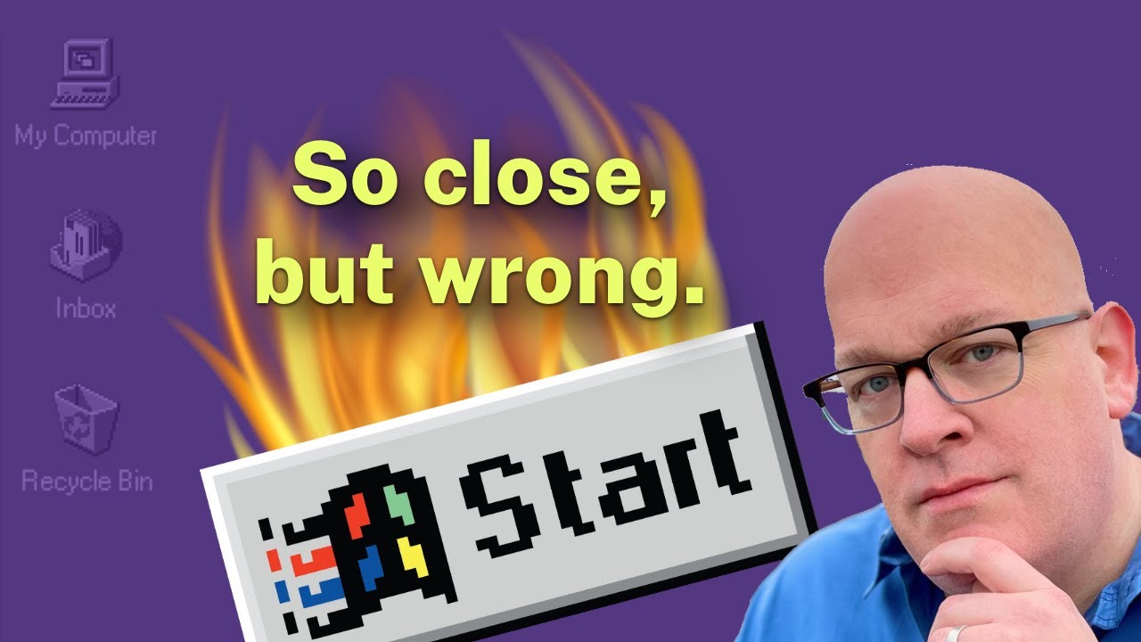The Catastrophic Placement of the Windows 95 Start Button - YouTube