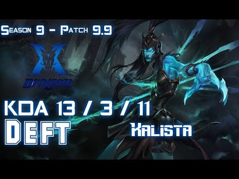 KZ Deft KALISTA vs DRAVEN ADC - Patch 9.9 KR Ranked - YouTube