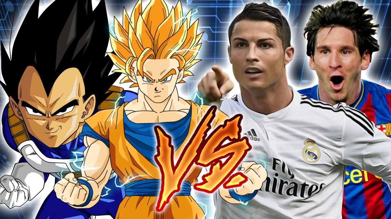 Super Saiyan Goku & Vegeta vs. Christiano Ronaldo & Lionel Messi ...