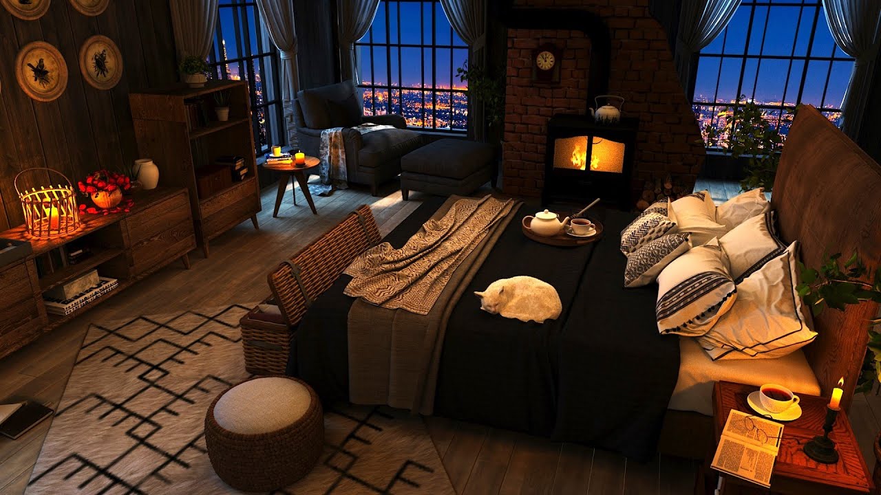 Go to Sleep with Rain on Window | Cozy Bedroom and Relaxing Rain Sounds ...