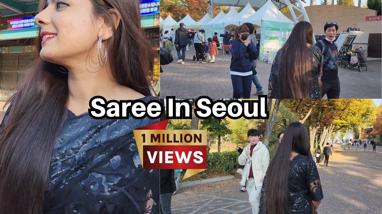 Saree In Seoul | Korean Reaction on Saree #korea #sareeinkorea # ...