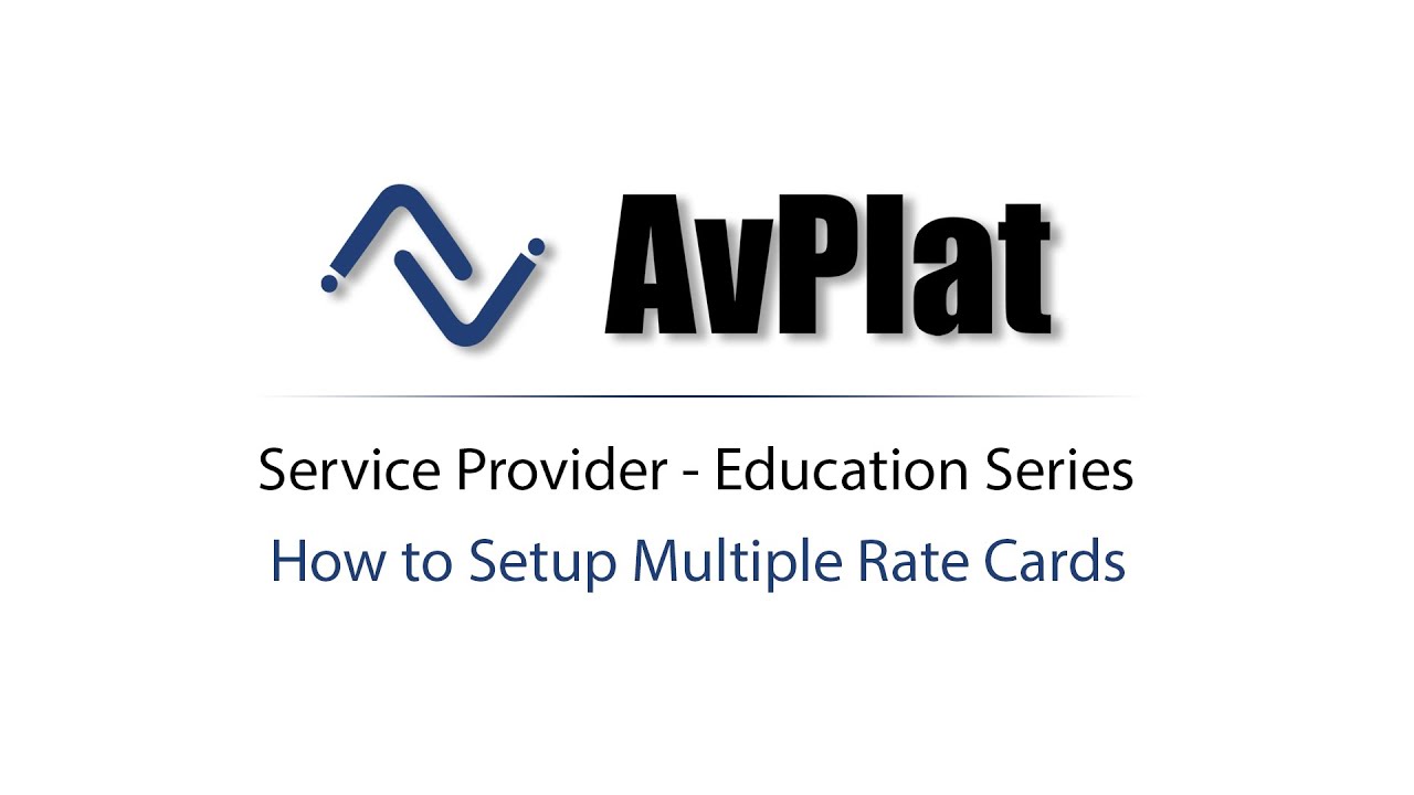 Service Provider - Education Series - How to Setup Multiple Rate Cards ...
