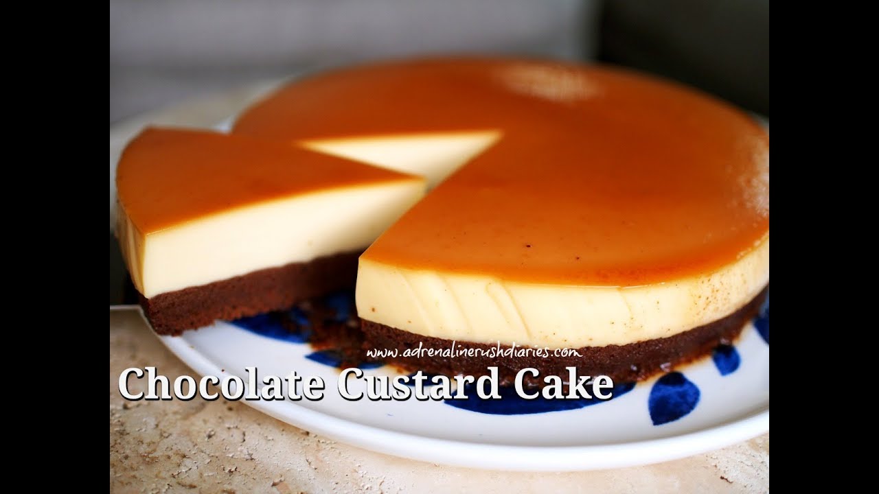 chocolate custard cake - YouTube