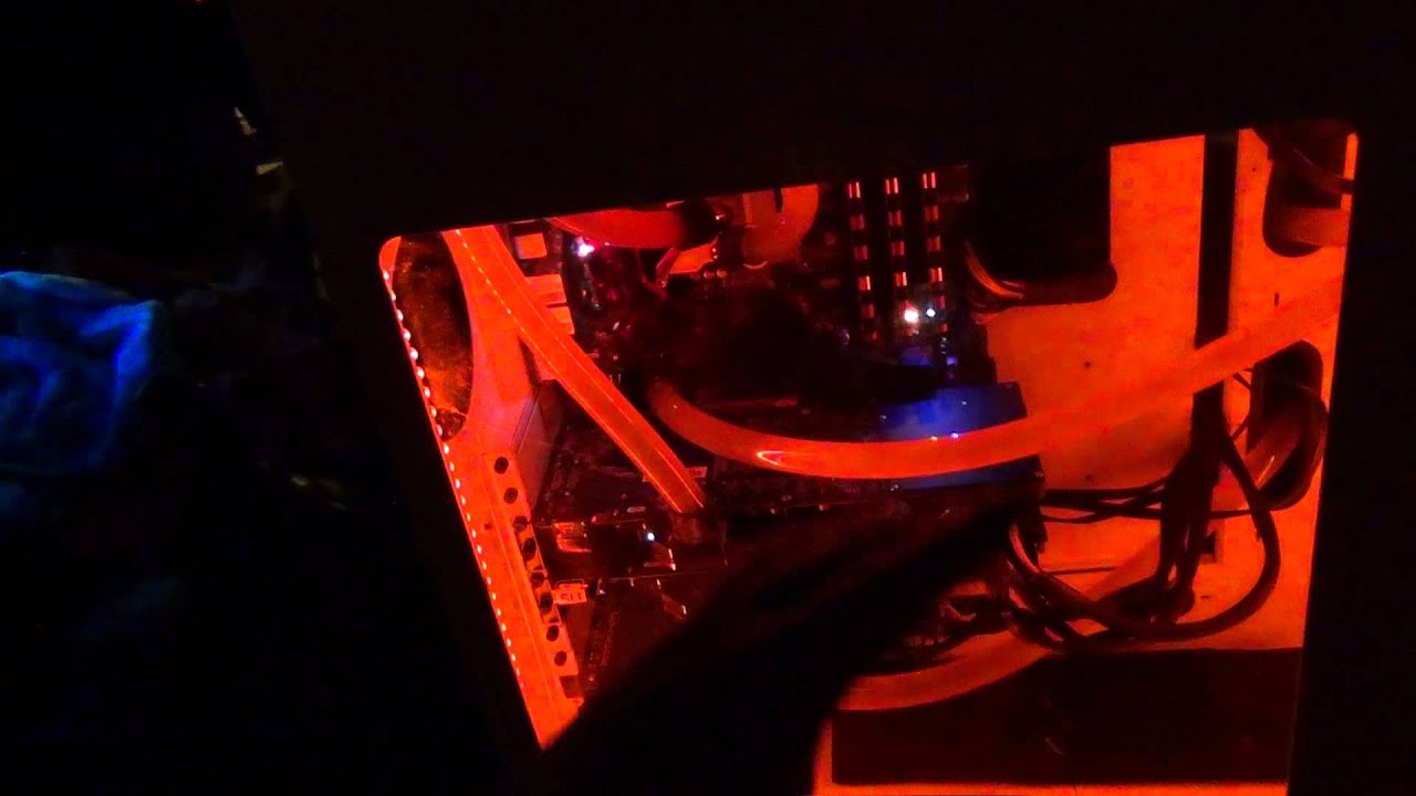 Caselabs th10 oznium led strip x2 night test with side window on - YouTube