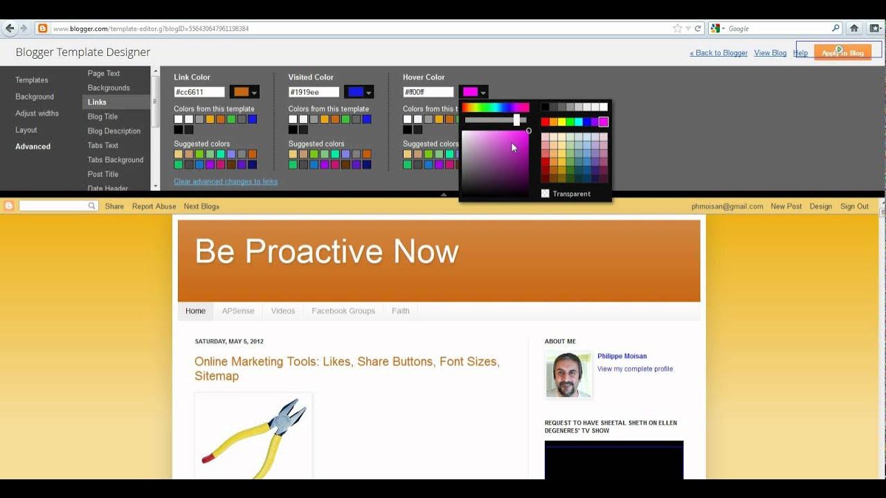 How To Change Text Colors On Your Blogger blog - YouTube