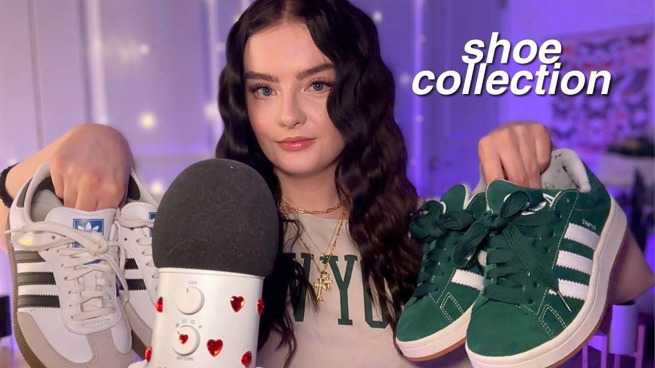 ASMR my shoe collection 👟 tingly tapping, scratching, & whispering ...