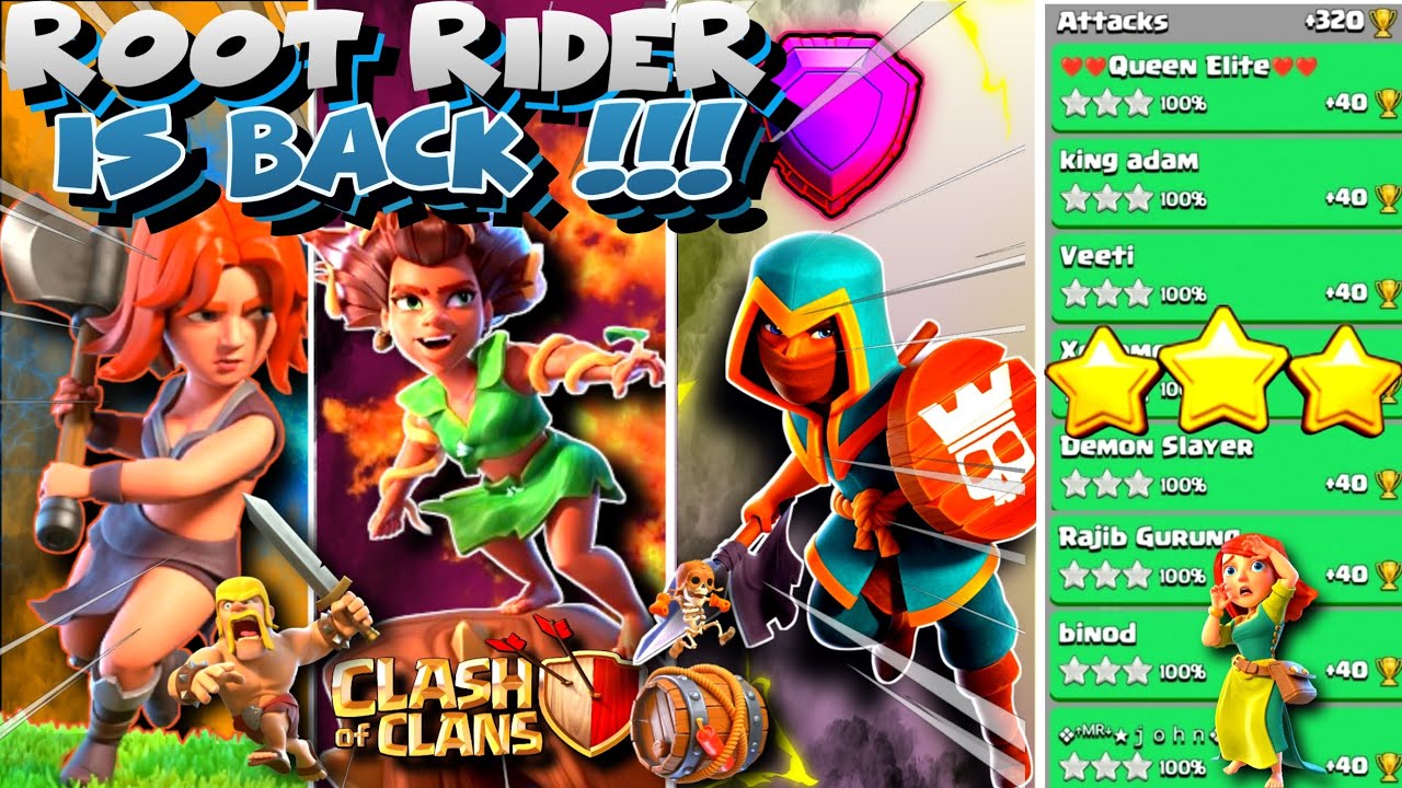 Root Rider Attack Strategy| Legend League Th17| Clash Of Clans - YouTube