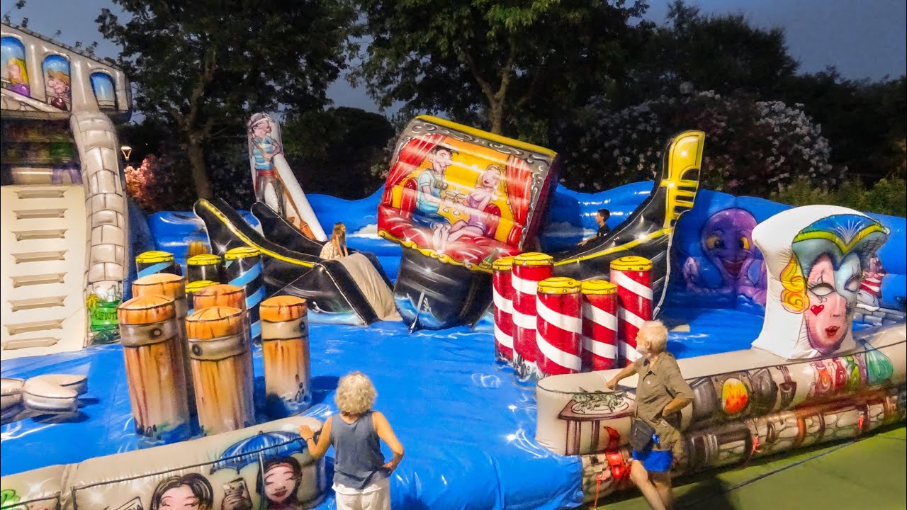 Venice inflatable playground with slides, climbing walls, gondola ...