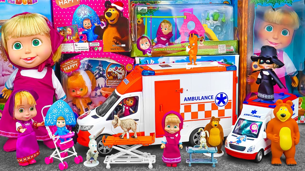 Satisfying with Unboxing Cute Masha and The Bear Doctor Set, Doctor ...