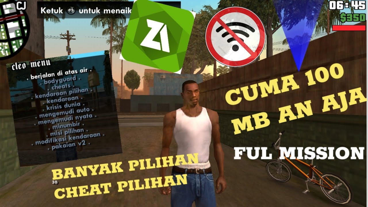 Gameplay GTA SAN ANDREAS dan cara pasang Cuma 100 MB an aja - YouTube
