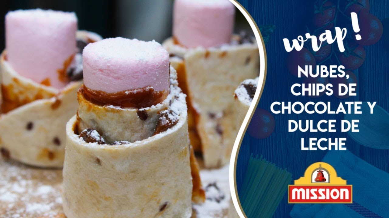 RECETA POSTRE WRAP DE NUBES Y DULCE DE LECHE - YouTube
