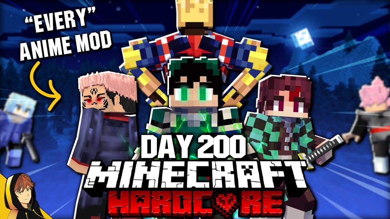 I Survived 200 Days with EVERY Anime Mod in Minecraft... Here's What ...