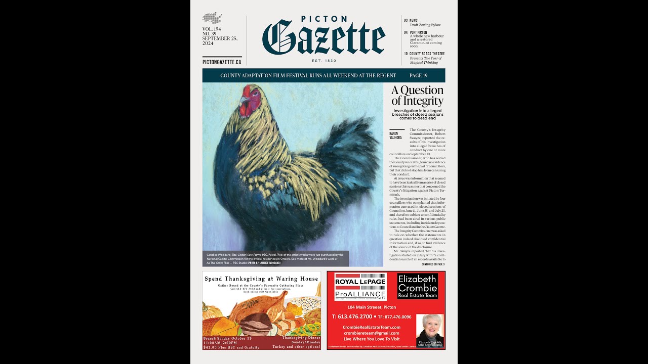 Picton Gazette 25 September 2024 - YouTube