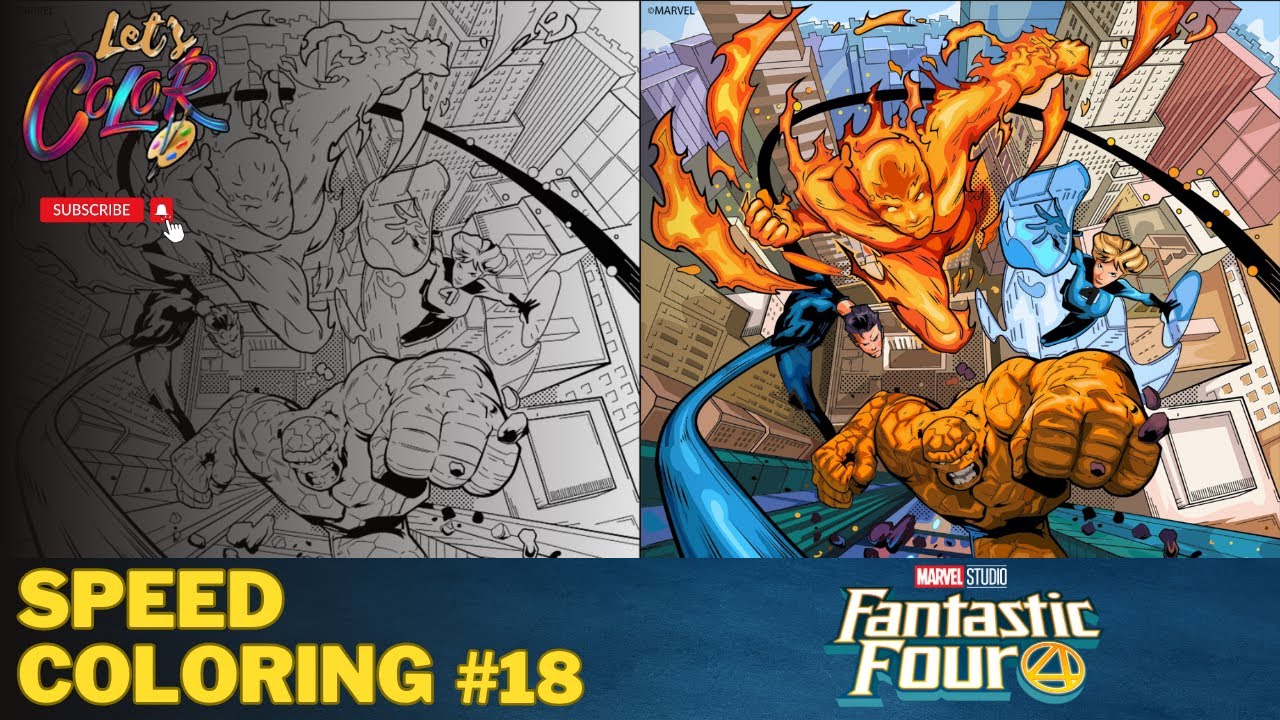 LET'S COLOR MARVEL | FANTASTIC FOUR | #18 #marvel #avengers #colors # ...