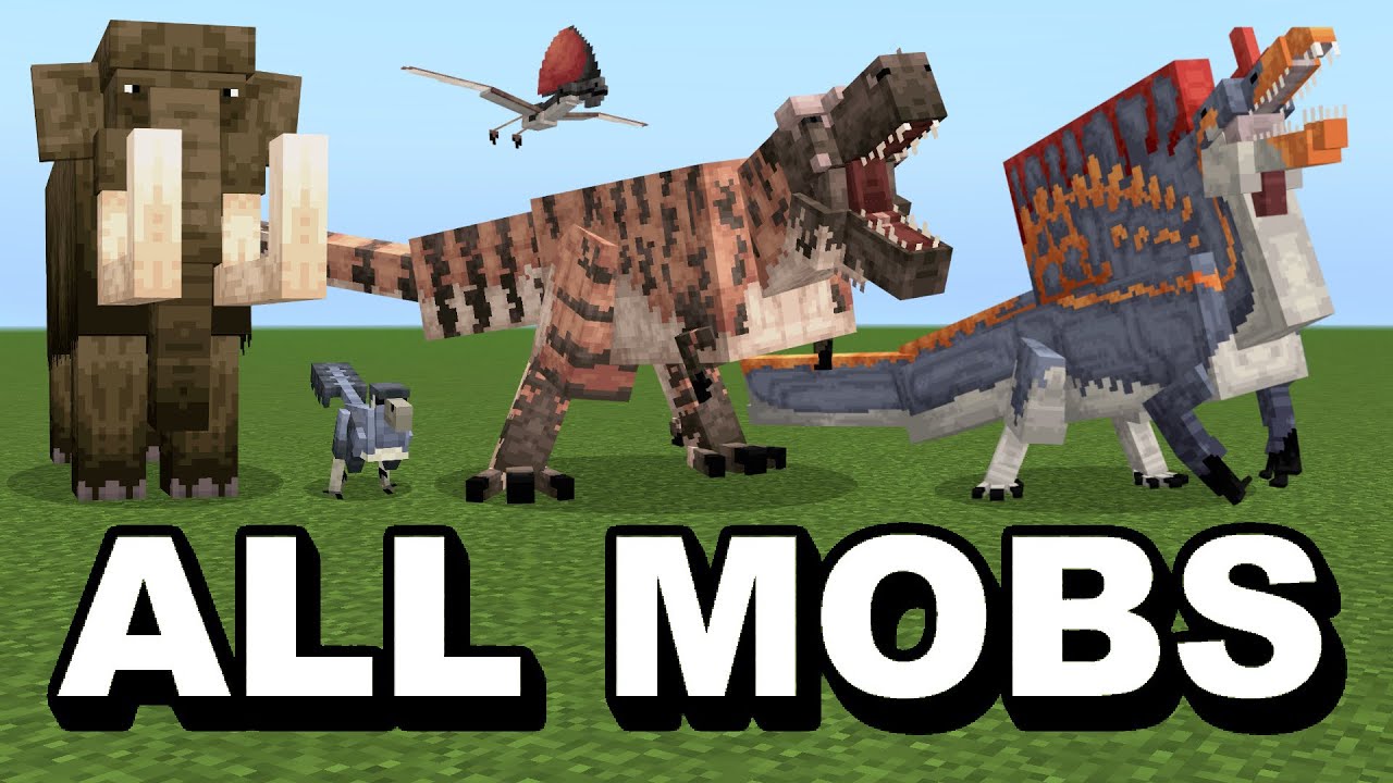 ALL 50+ SPECIES IN DINOSAUR ERA ADD-ON! (Minecraft) - YouTube