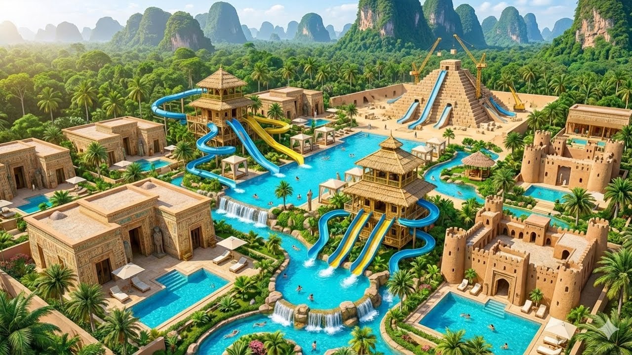 Building a Massive 5-Star Bamboo Amusement Park with Epic Roller ...