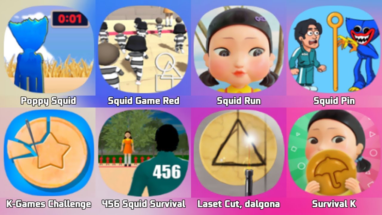 Poppy Squid Game, Huggy Squid, Squid Run, Survival K Game Challenge ...