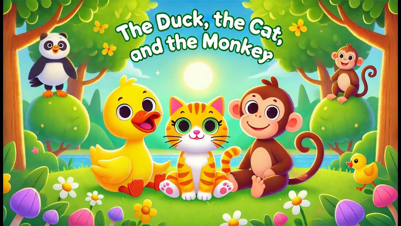 The Duck, the Cat, and the Monkey |Nursery Rhymes and Kids Poem song ...