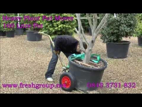 Pot Mover for moving large, heavy plant pots - YouTube