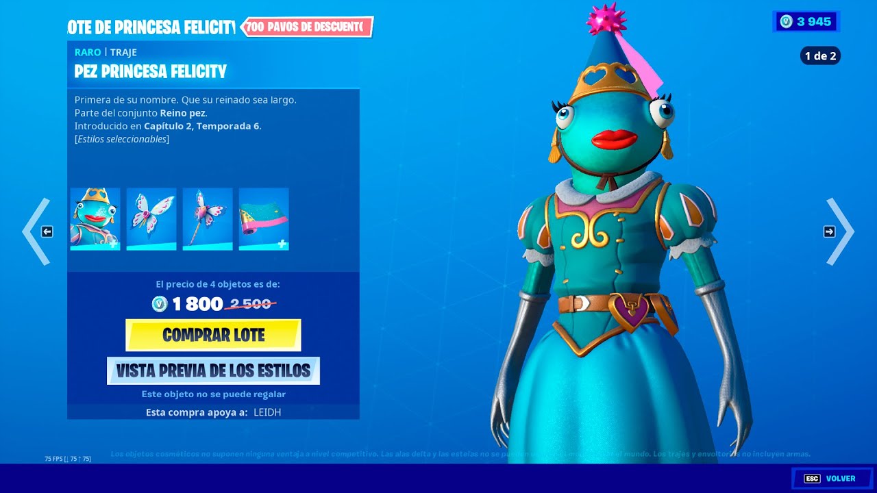 NUEVA SKIN *PEZ PRINCESA FELICITY* NUEVA TIENDA FORTNITE HOY 17 DE ...
