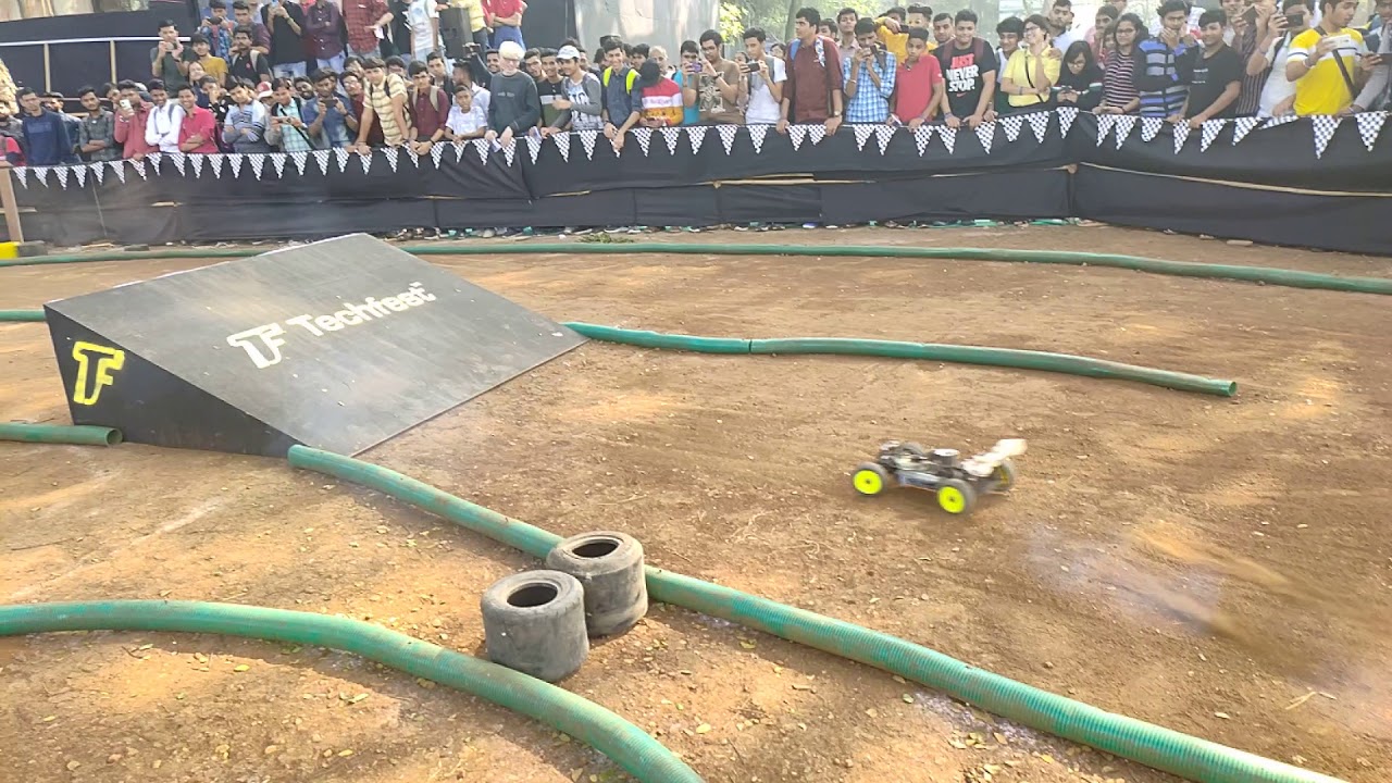 International full throttle RC car jump Techfest IIT Bombay - YouTube
