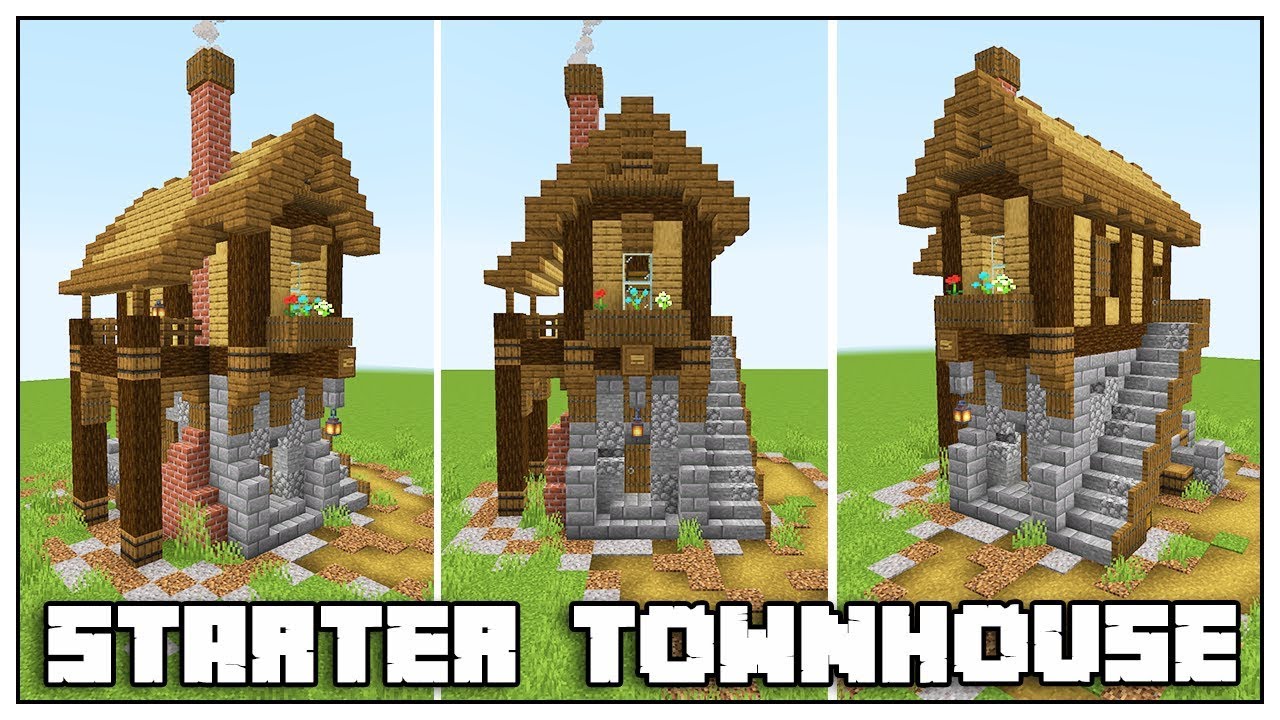 Minecraft 1.14 Starter Townhouse Tutorial - YouTube