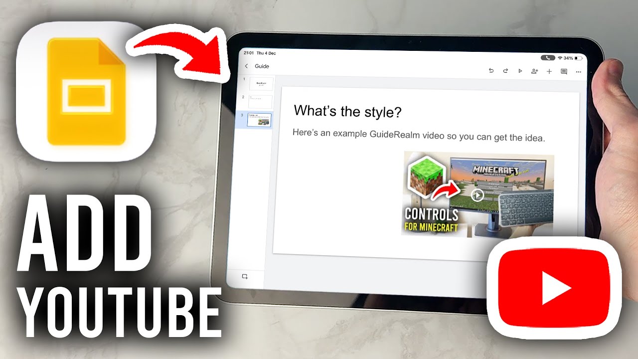How To Add YouTube Video To Google Slides iPad - Step By Step - YouTube
