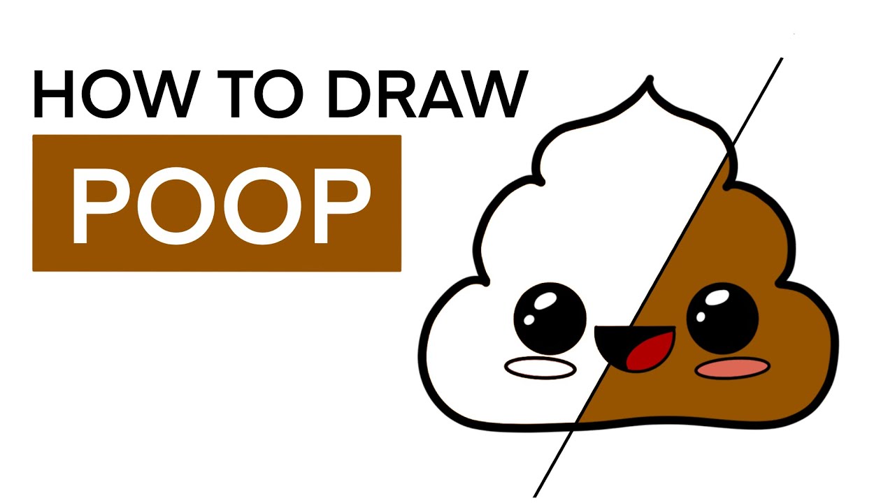 How to draw Poop Emoji | Как нарисовать Какашку Эмоджи - YouTube