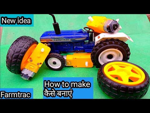 How to make Home made farmtrac toy model tractor - YouTube