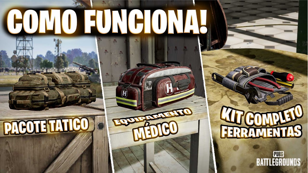 PUBG | Pacote Tático - Equipamento Médico - Kit Completo de Ferramentas ...