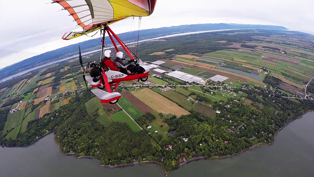 Vol en deltaplane motorisé à l'Ïle d"Orléans - YouTube