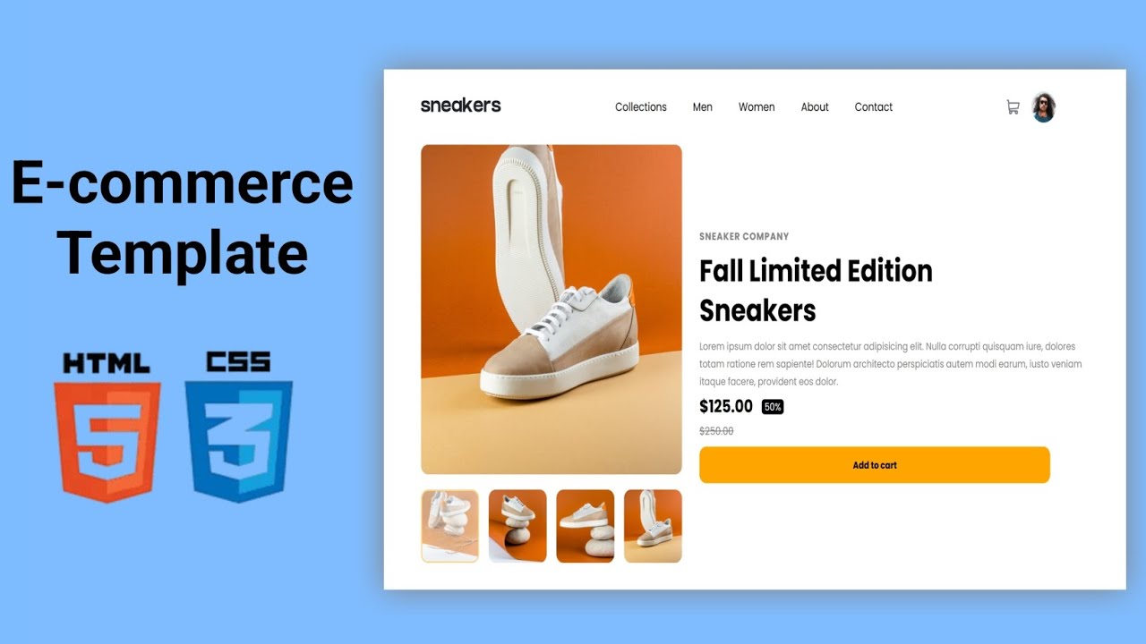 Build a Responsive E-Commerce Website Template | HTML & CSS Tutorial ...