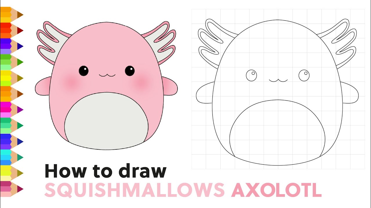 How to draw squishmallows Axolotl | How to draw squishmallows | Easy ...