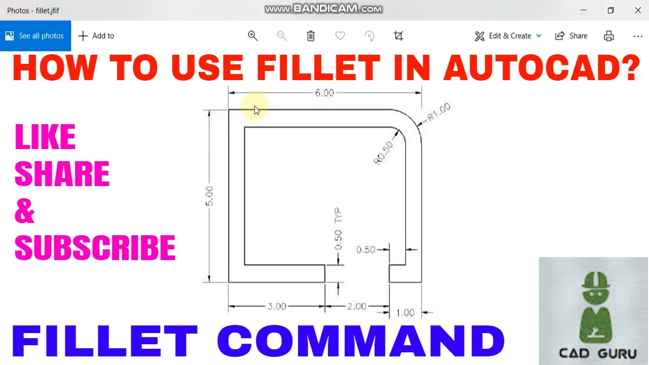 FILLET commands in AUTOCAD ? - YouTube