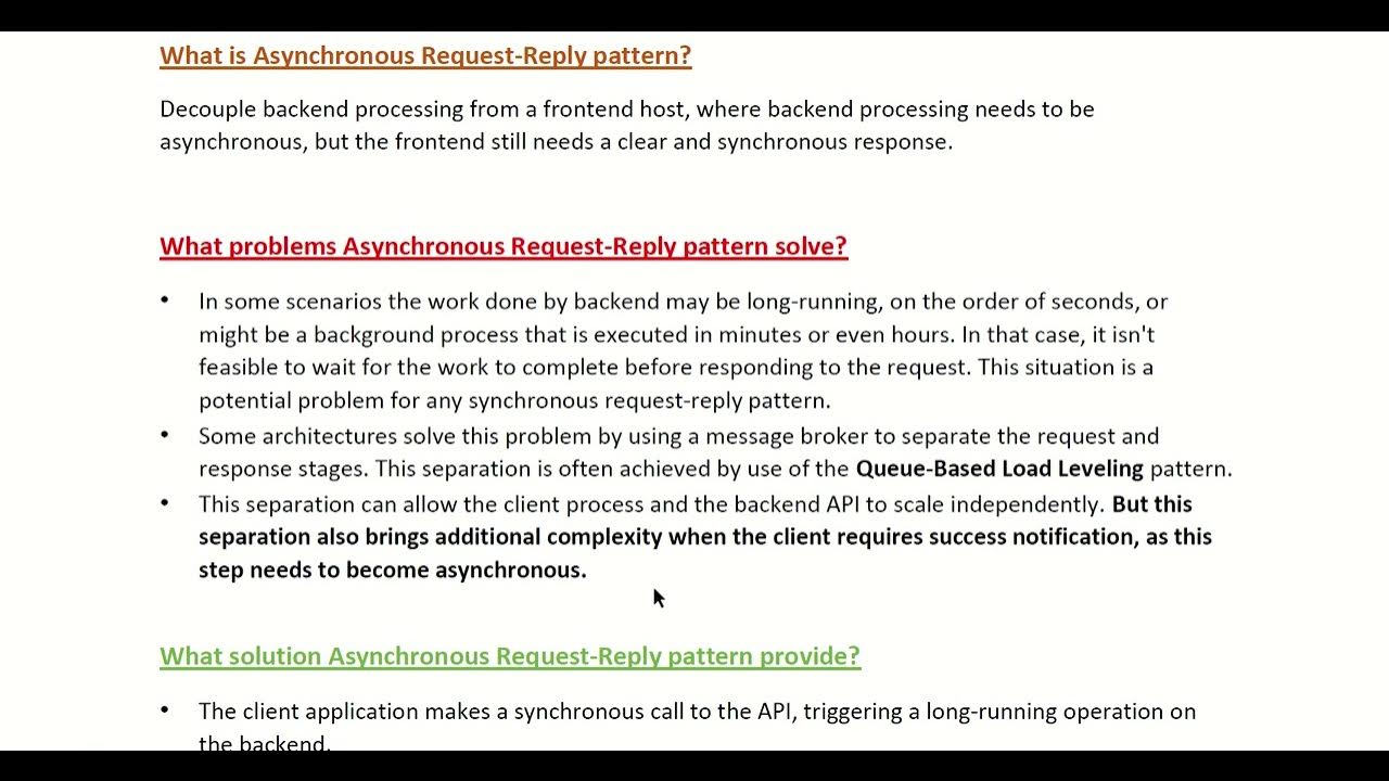 Cloud Patterns - Asynchronous Request Reply - YouTube