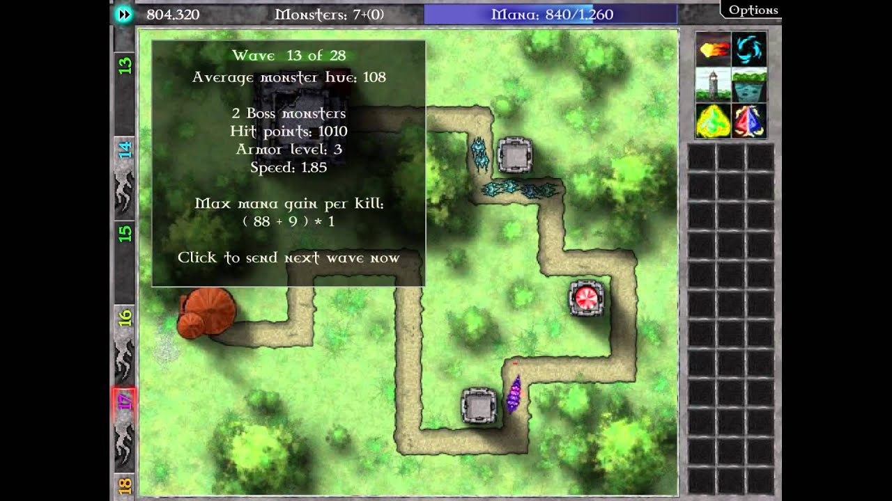 GemCraft Chapter 1 The Forgotten - Level 18 (28 waves) - YouTube