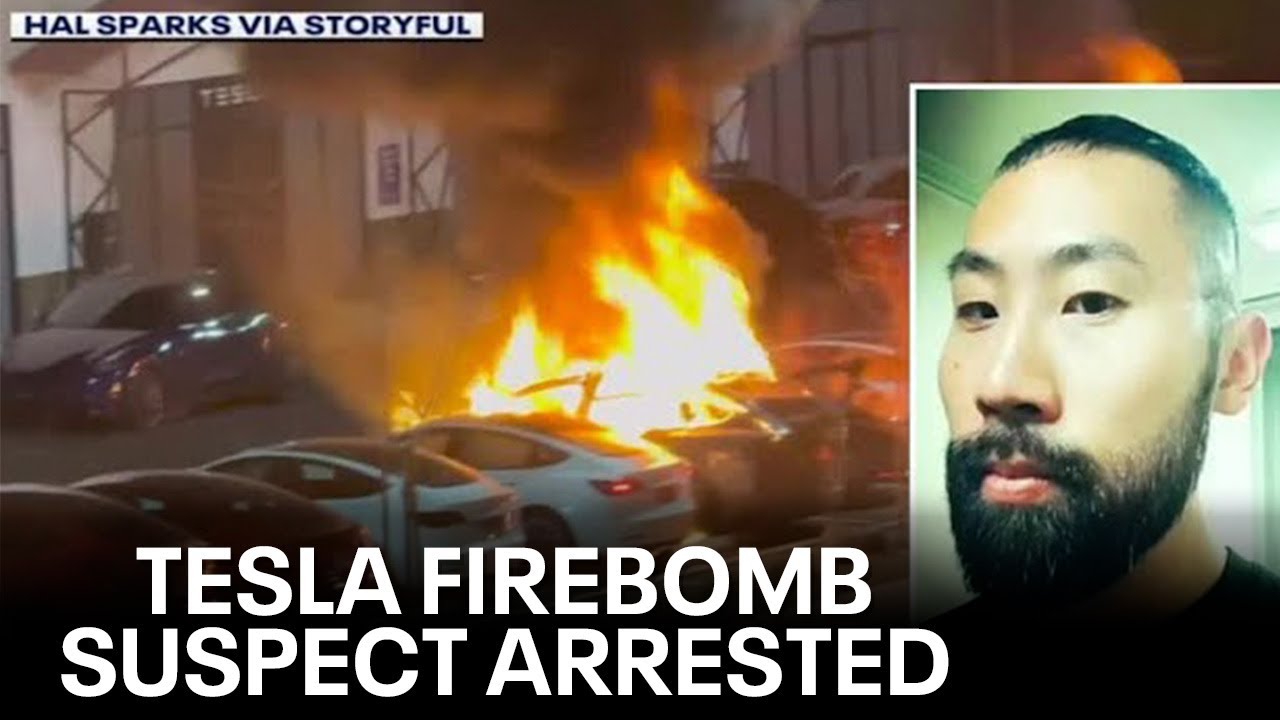 Suspect in firebombing Teslas case arrested | West Coast Wrap - YouTube