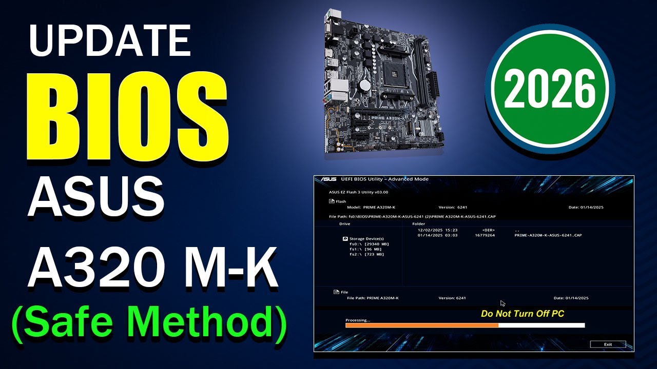 ASUS A320M-K BIOS Update 2026 (Safe Method | EZ Flash Guide) - YouTube