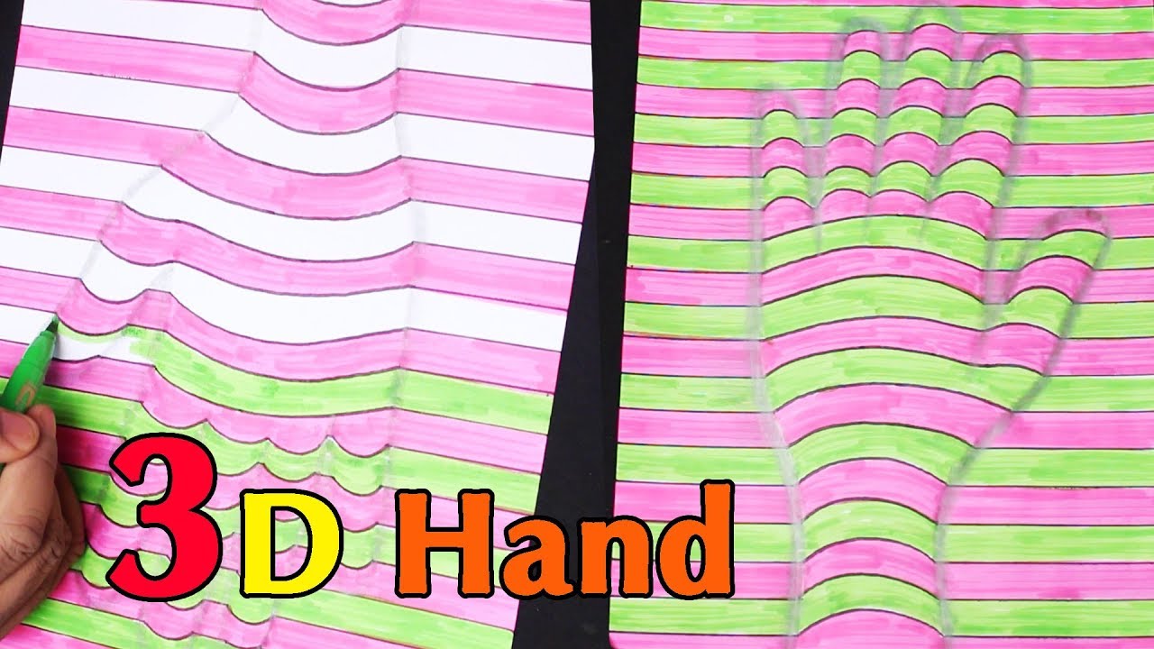 How to Draw a 3D Hand || 3D Hand Drawing Step By Step || Hand ART || My ...