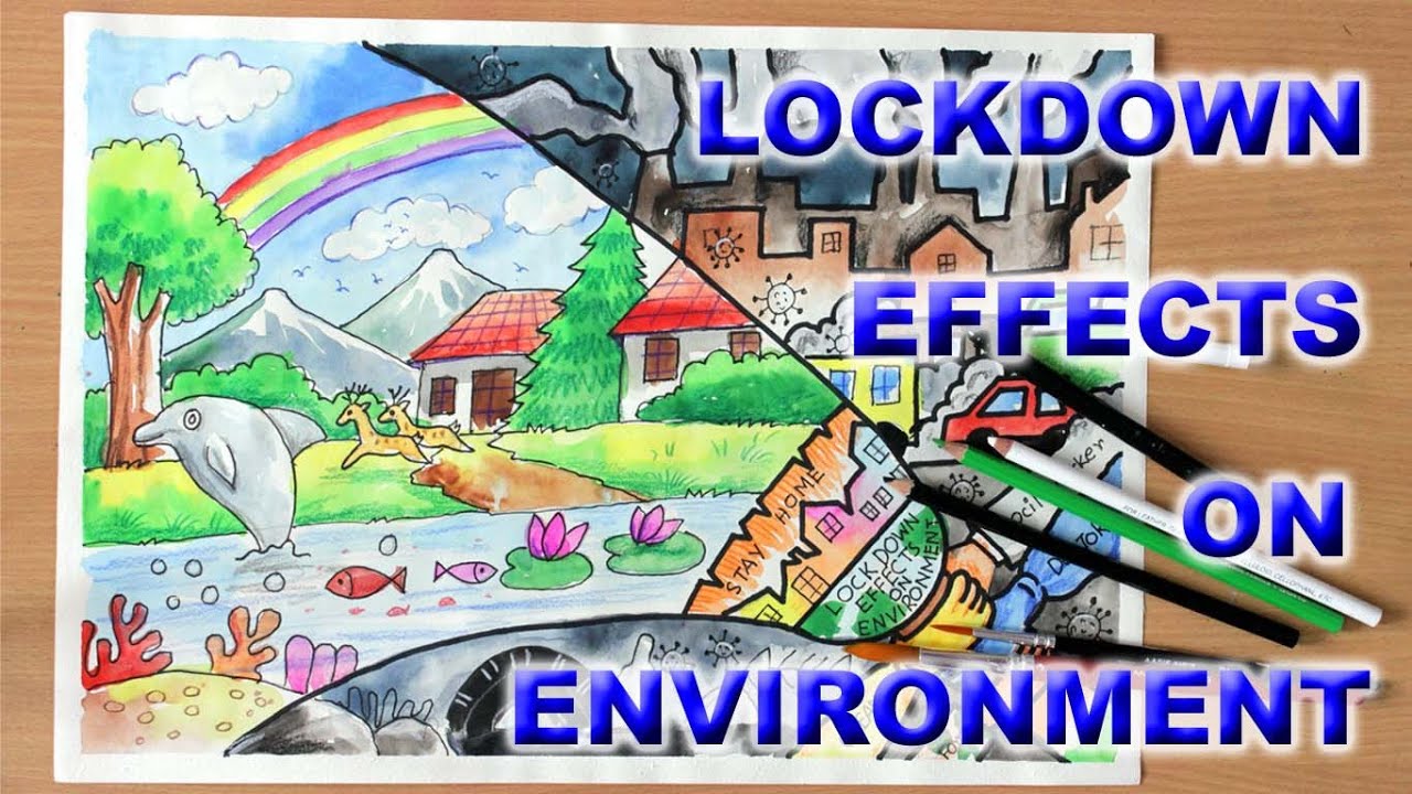 LOCKDOWN EFFECT ON ENVIRONMENT | FIGHT AGAINST CORONA VIRUS DRAWING ...