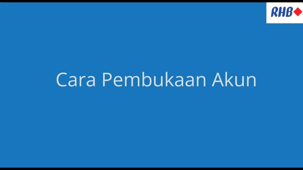 RHB Tutorial Open Account - YouTube